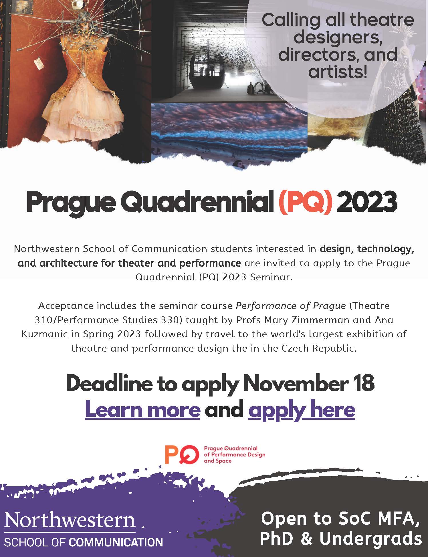 Prague Quadrennial (PQ) 2023 - Office of Undergraduate Programs and Advising - Northwestern ...